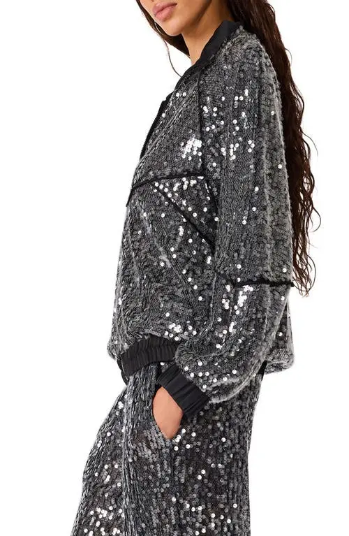 Steve Madden Jacey Sequin Bomber Jacket