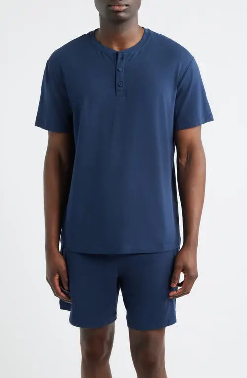 Lunya Slumberknit Henley Tee - Deep Blue