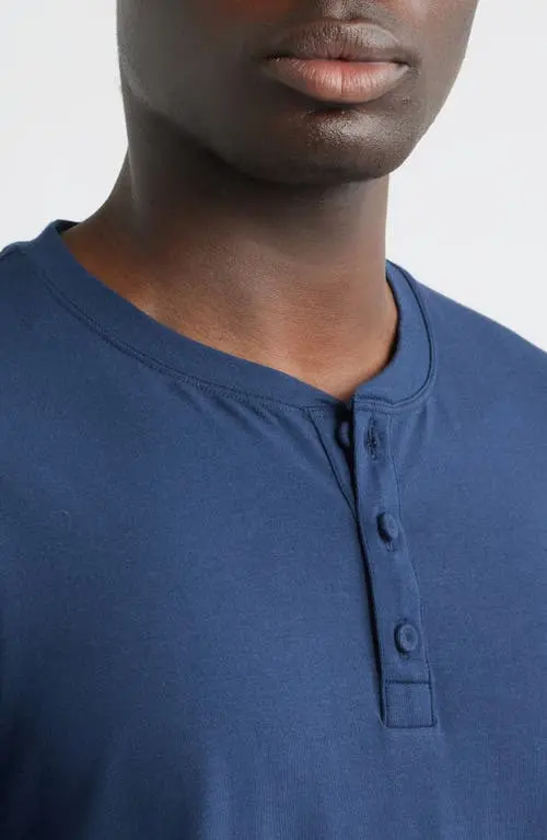 Lunya Slumberknit Henley Tee - Deep Blue