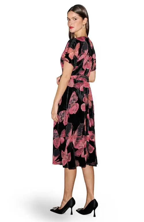 YUMI Short Sleeve Round Neck Midi Dress