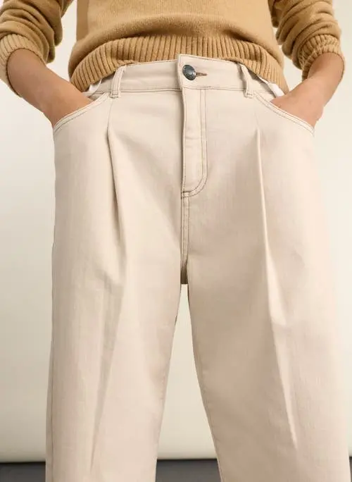 Baukjen Maria Pleated Front Wide Leg Jeans