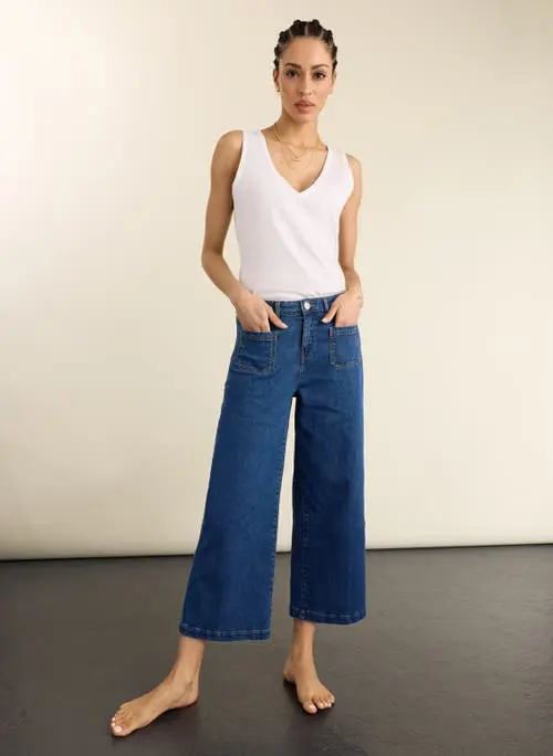 Baukjen Jena Stretch Wide Crop Jeans