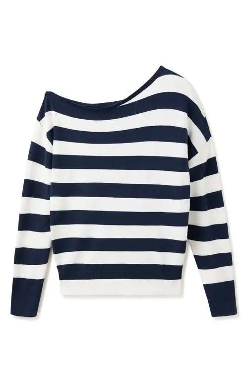 Mango Asymmetrical Neckline Striped Sweater