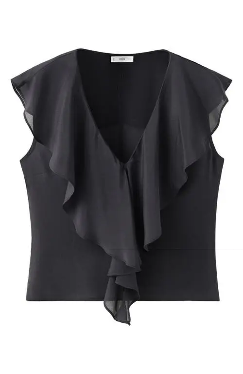 Mango Ruffled Chiffon Blouse