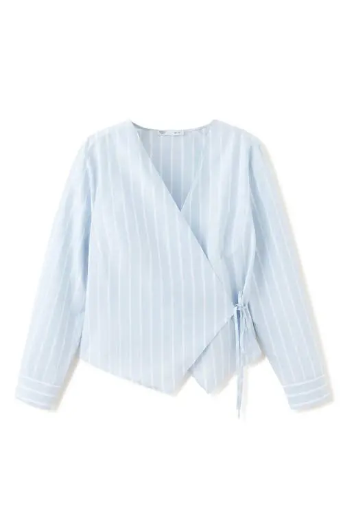 Mango Striped V-neck Top