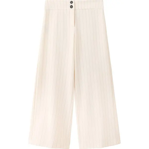 Mango Low Waist Straight Pinstripe Trousers