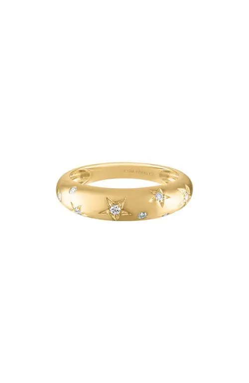 EDEN PRESLEY Celeste 14k Gold Small Dome Ring - Diamond