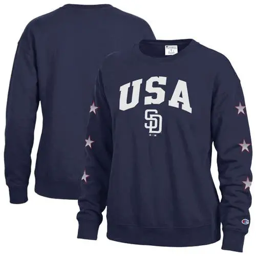 Champion San Diego Padres Americana Fleece Crewneck Sweatshirt - Navy