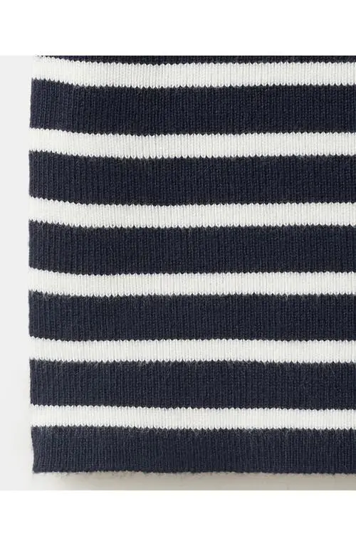 Mango Striped Boat Neck Knit Top
