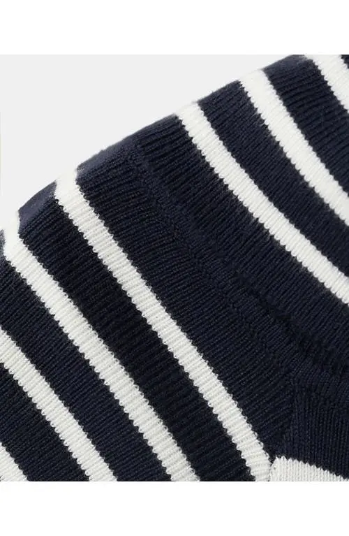 Mango Striped Boat Neck Knit Top