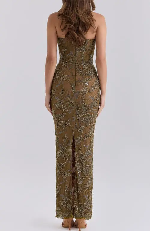 House Of Cb Lucelle Embellished Lace Maxi Dress