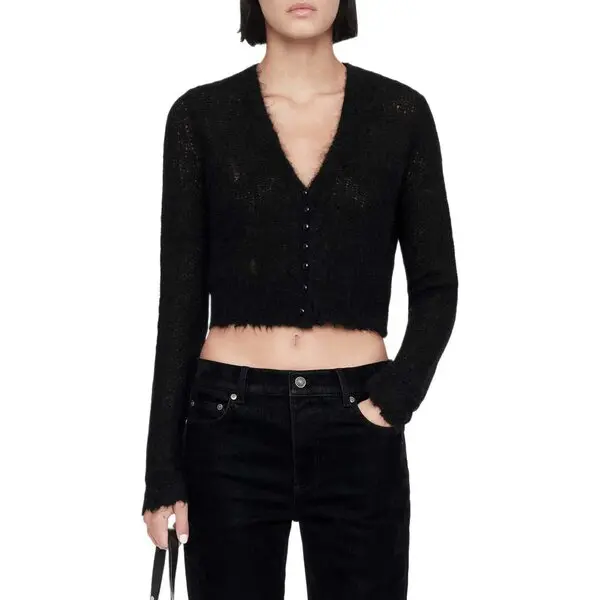 ALLSAINTS Mabel Cropped Cardigan - Black