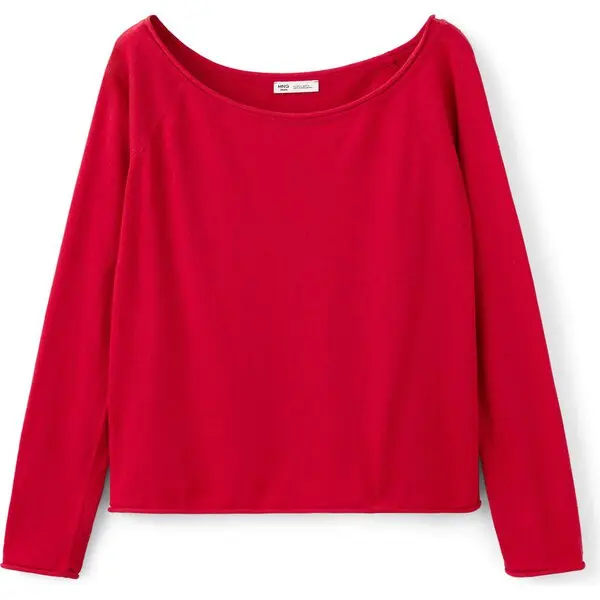 Mango Cotton Boat Neck Sweater