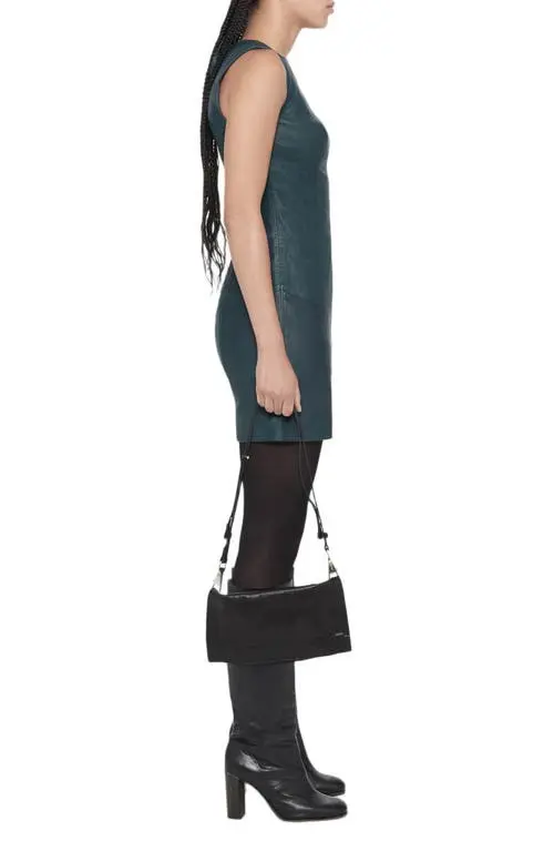ALLSAINTS Vee Leather Sleeveless Shift Dress