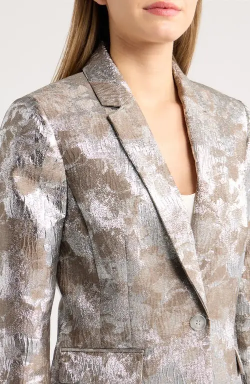 TAHARI ASL One-button Jacquard Blazer