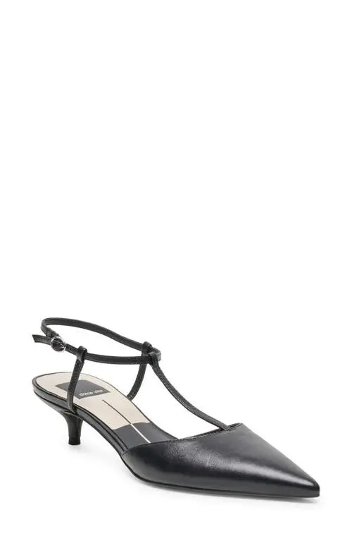 Dolce Vita Torena Leather Slingback Pump - Black Leather