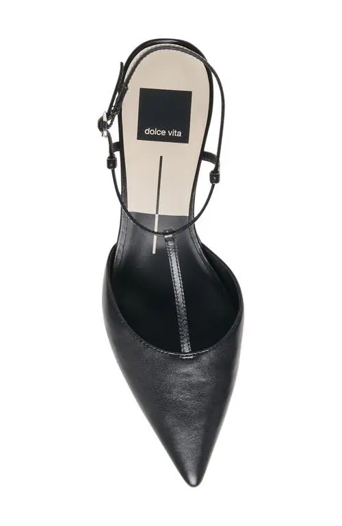 Dolce Vita Torena Leather Slingback Pump - Black Leather