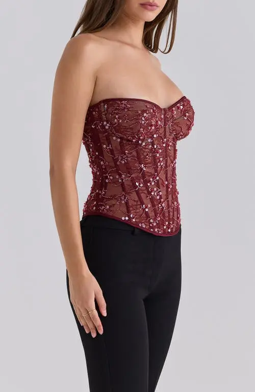 House Of Cb Suri Embellished Lace Corset Top