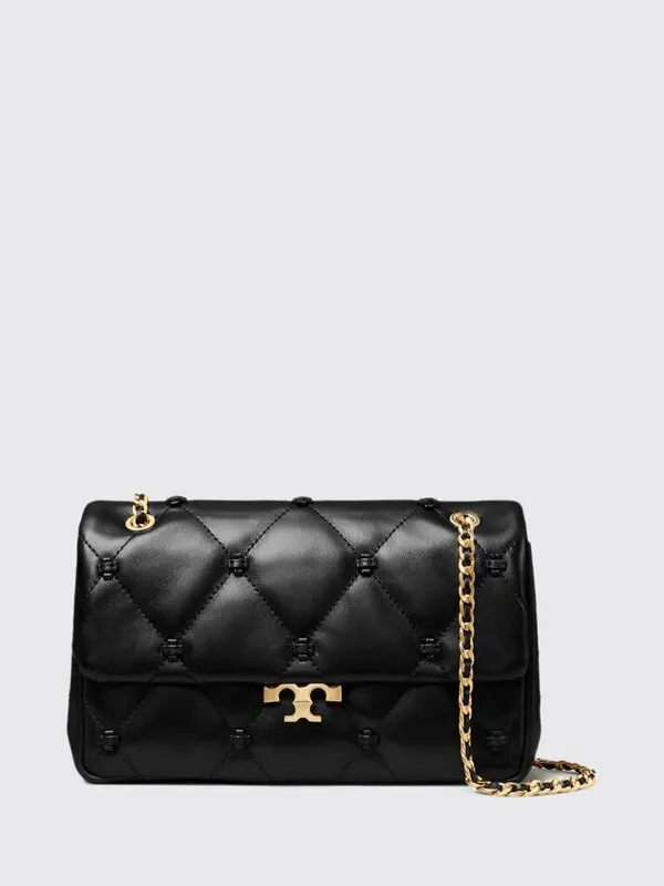 Tory Burch Bunny Knot Quilted Pebbled Calfskin Mini Bag - Black