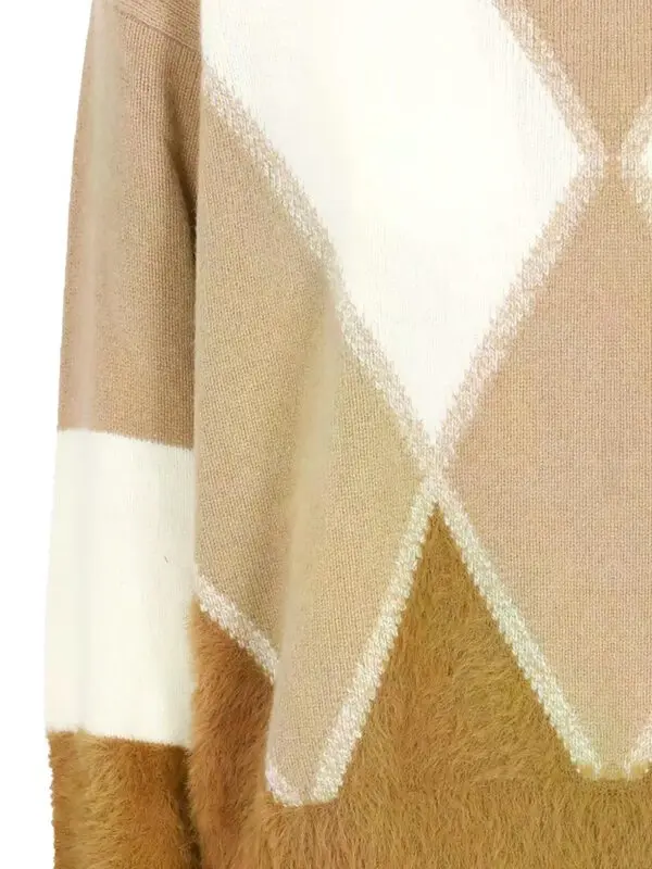 KANGRA Argyle-pattern Brushed-knit Sweater