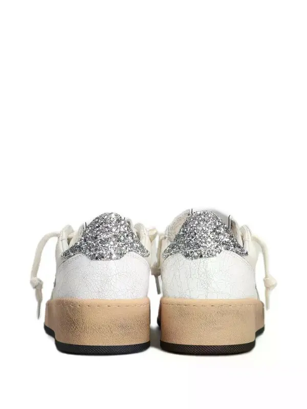 4B12 Playnew Glitter-detail Leather Sneakers