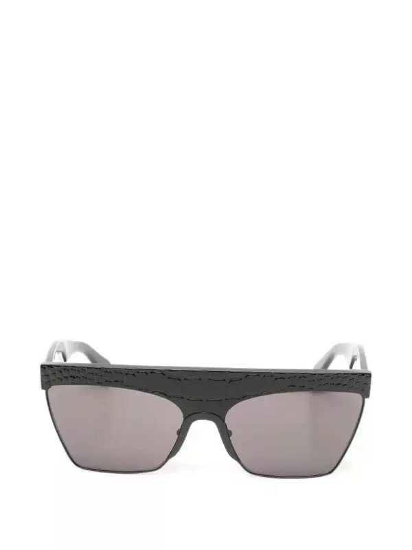 Alaïa Crocodile-effect Rectangle-frame Sunglasses