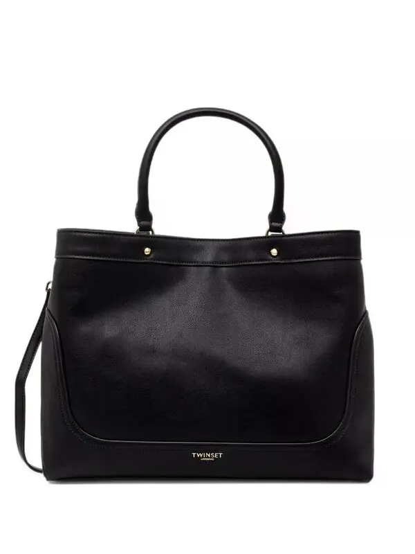 TWINSET Logo-plaque Shoulder-strap Tote Bag - Black