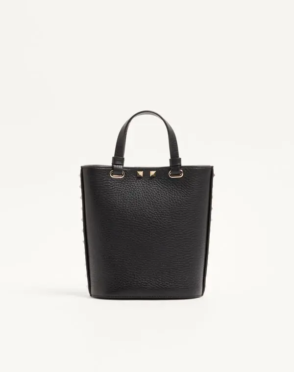 Valentino Garavani Rockstud Mini Bag In Grainy Calfskin - Black