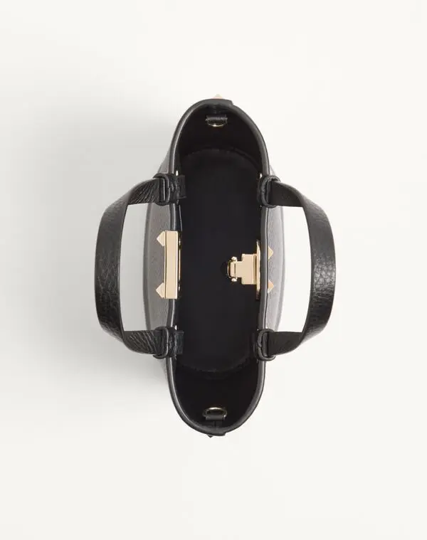 Valentino Garavani Rockstud Mini Bag In Grainy Calfskin - Black