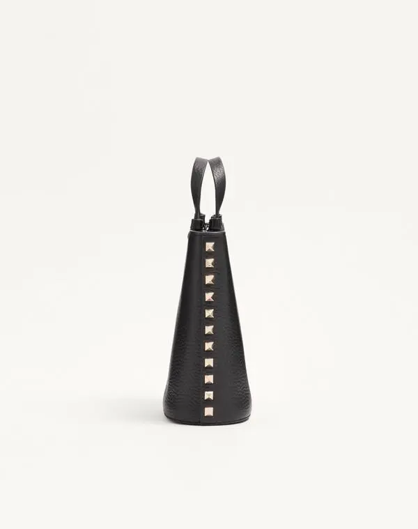 Valentino Garavani Rockstud Mini Bag In Grainy Calfskin - Black