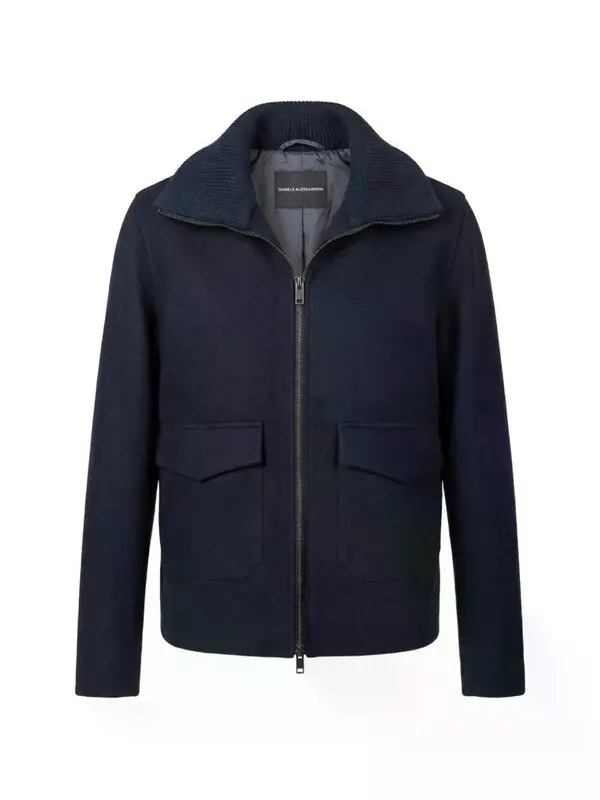 DANIELE ALESSANDRINI Ribbed-collar Zip-up Jacket