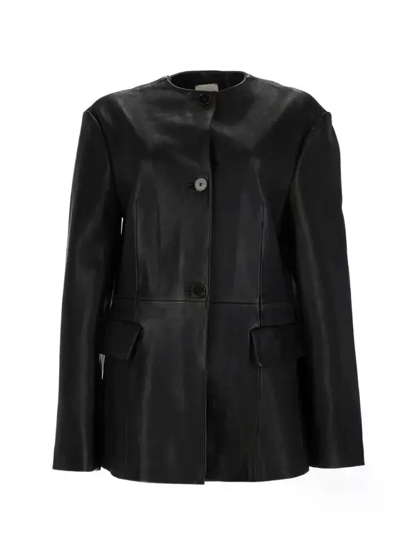 ALYSI Button-fastening Leather Jacket