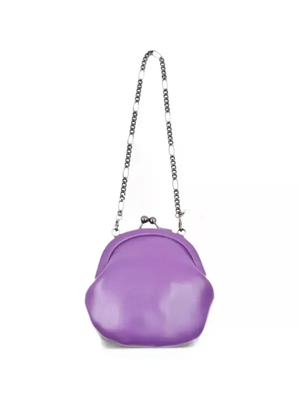 Yohji Yamamoto Logo-print Leather Coin Necklace - Purple