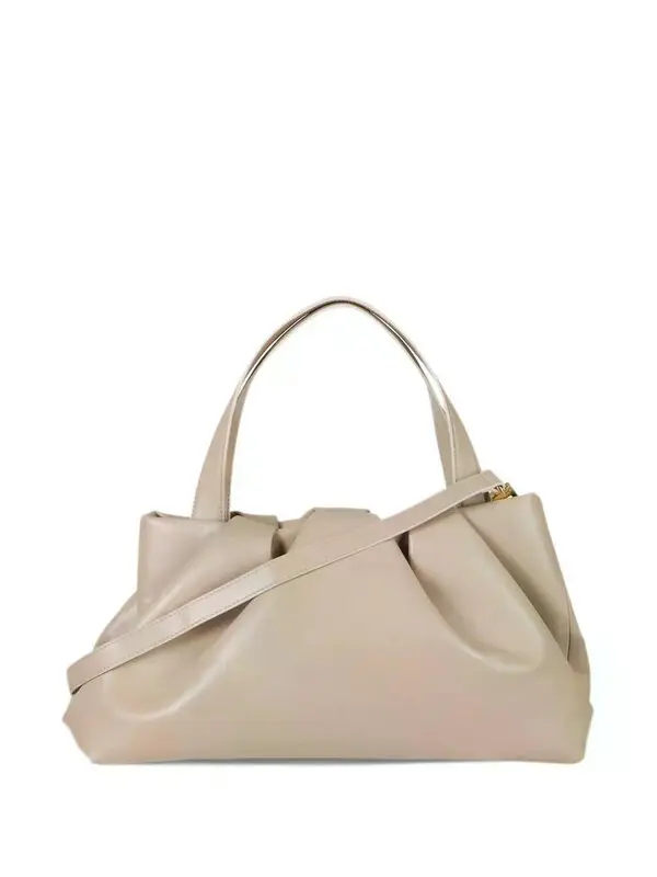 THEMOIRE Athena Ruched Tote Bag - Neutrals