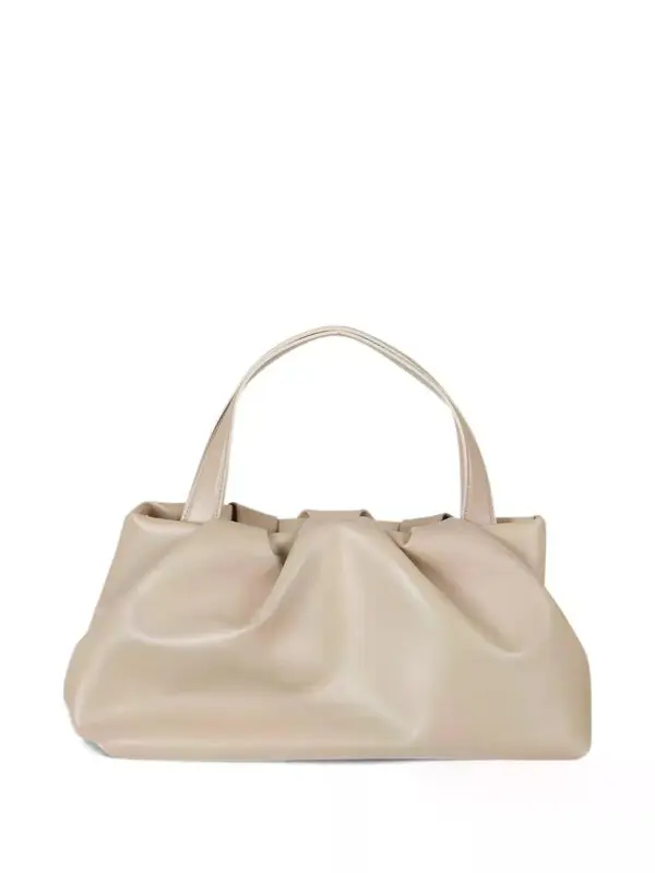 THEMOIRE Athena Ruched Tote Bag - Neutrals