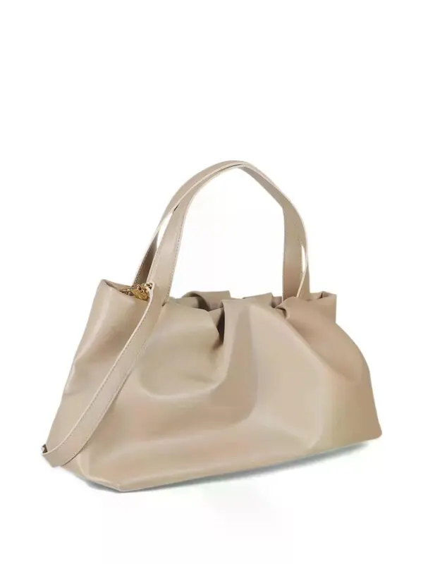 THEMOIRE Athena Ruched Tote Bag - Neutrals