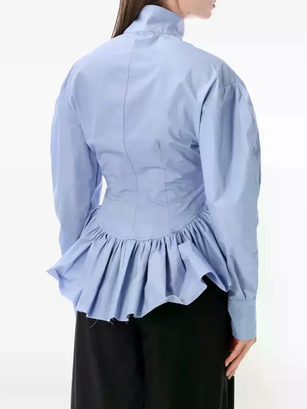 THELATEST Elaine Peplum-hem Puff-sleeve Shirt