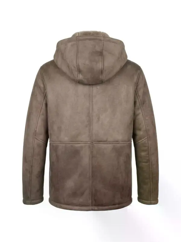DANIELE ALESSANDRINI Hooded Faux-suede Jacket