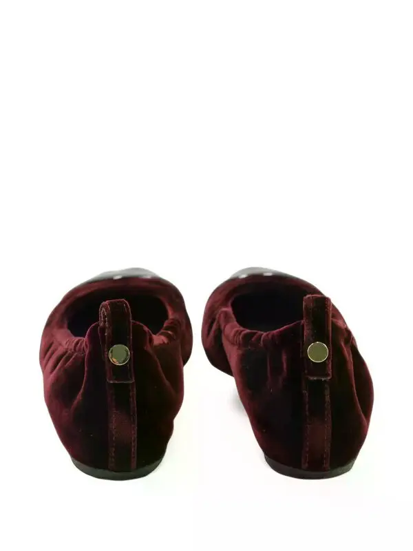 LANVIN Cap-toe Velvet Ballet Flats