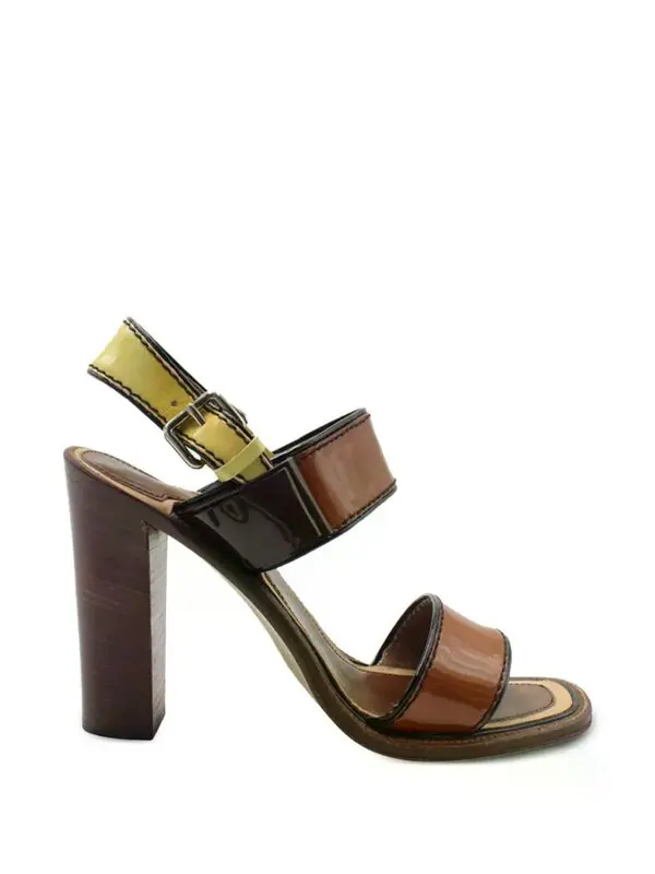 Prada Block-heel Slingback Sandals - Brown