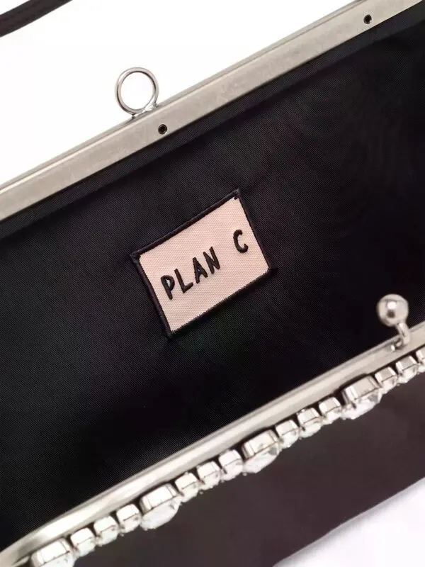Plan C Duchesse Crystal-embellished Satin Clutch Bag
