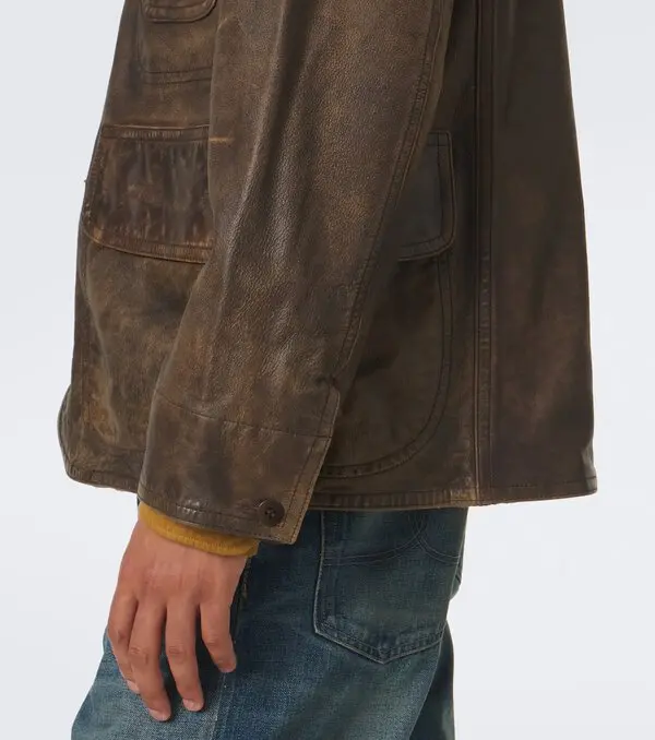 Ralph Lauren Corduroy-trimmed Leather Jacket