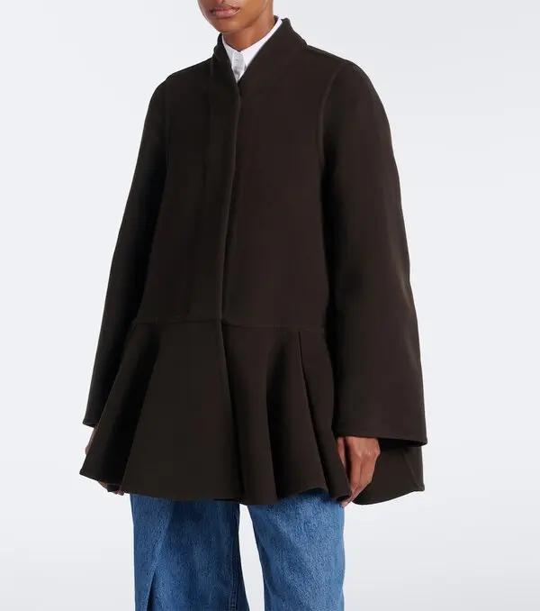 Loewe Peplum Wool And Cashmere Coat