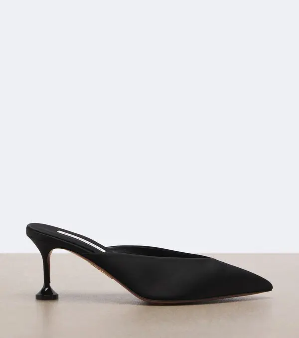 AQUAZZURA Bisous Satin Mules