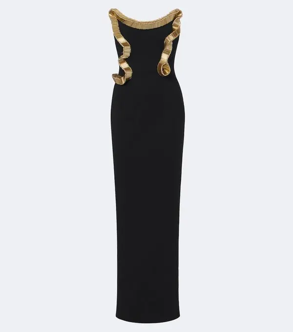 Rachel Gilbert Malik Embellished Gown - Black