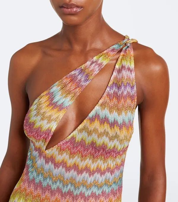 Missoni One-shoulder Lamé Maxi Dress