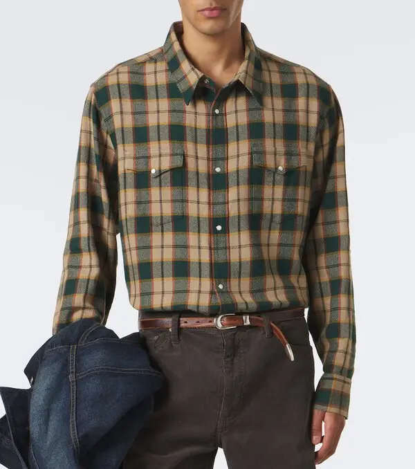 Visvim Meridian Plaid Wool And Linen Shirt