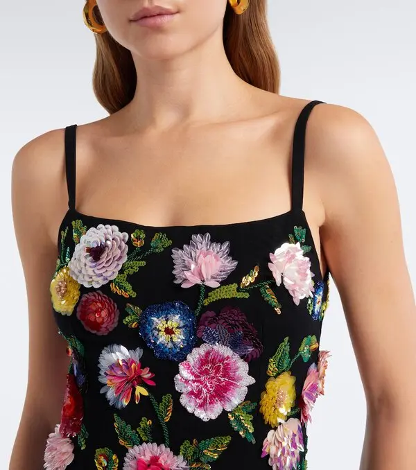 LA FUORI Là Fuori Noir Jardin Sequined Gown