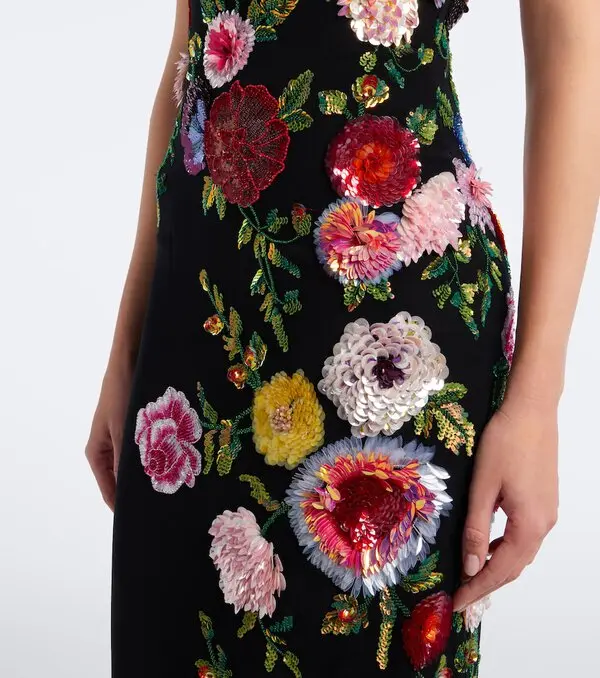 LA FUORI Là Fuori Noir Jardin Sequined Gown