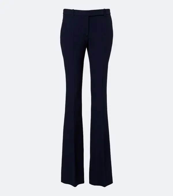 Alexander McQueen Crêpe Bootcut Pants - Blue